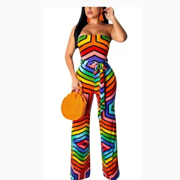 Pants & Jumpsuits | Rainbow Romper | Poshmark